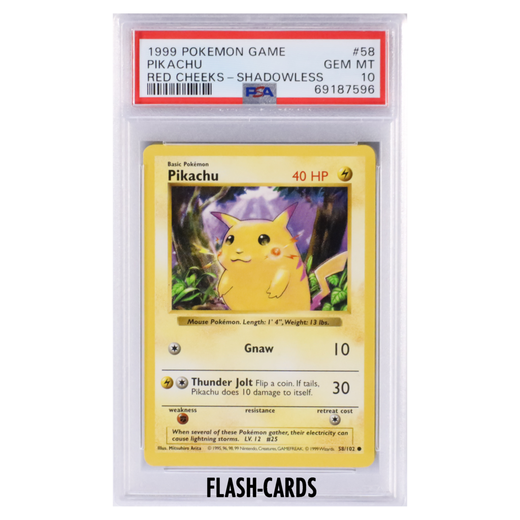 Pikachu Red Cheeks Shadowless PSA 10 Flash Cards Pikachu Red Cheeks Shadowless PSA 10 Flash Cards