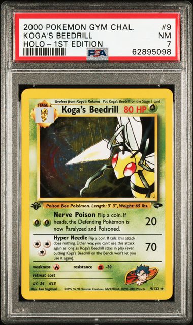 Pokemon Gym Challange #9 Koga's Beedrill Holo 1ST Edition PSA 7 - Flash ...